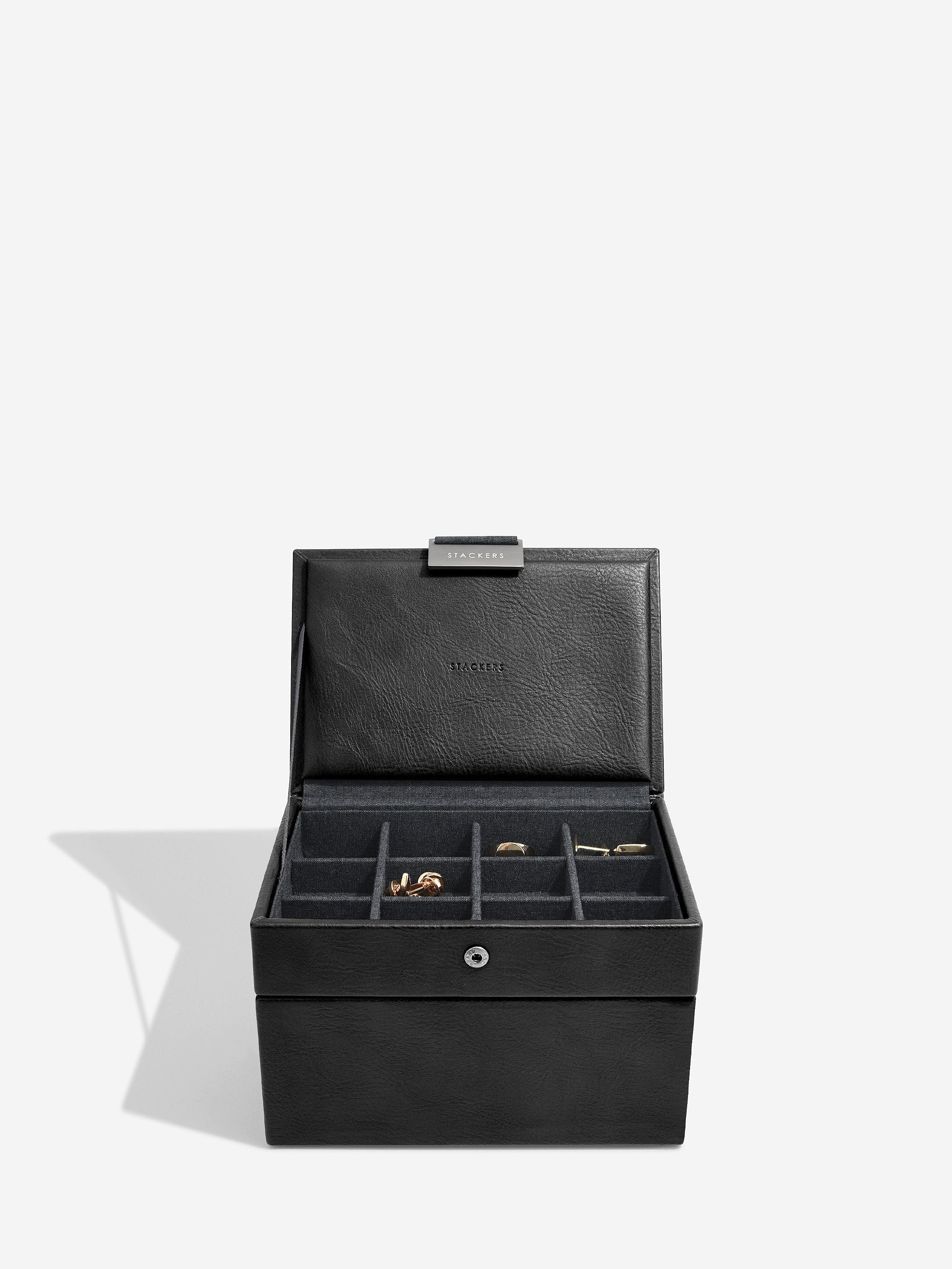 Stackers. Black Mini Watch & Cufflink Box – timeframed clocks