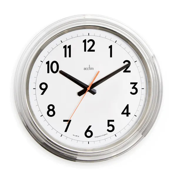 Acctim Clayton Wall Clock Chrome *NEW* – timeframed clocks