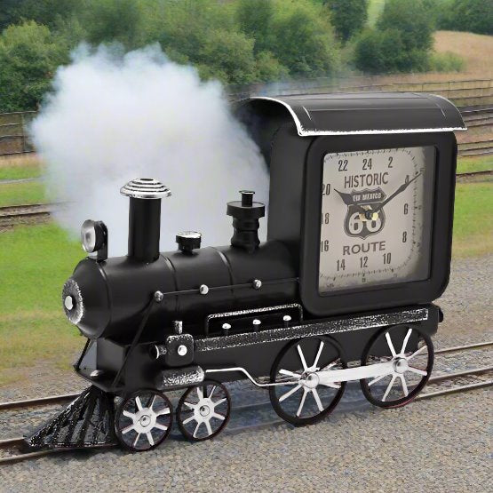 Hometime® Black Train Mantel Clock *NEW PRE-ORDER OCT* – timeframed clocks