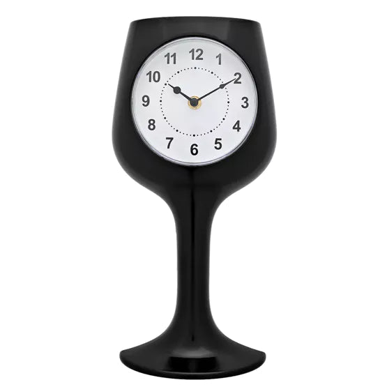 Hometime® Black Wine Glass Mantel Clock *NEW PRE-ORDER* – timeframed clocks