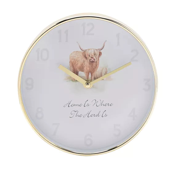 Hometime® Highland Cow Wall Clock *NEW PRE-ORDER SEPT* – timeframed clocks