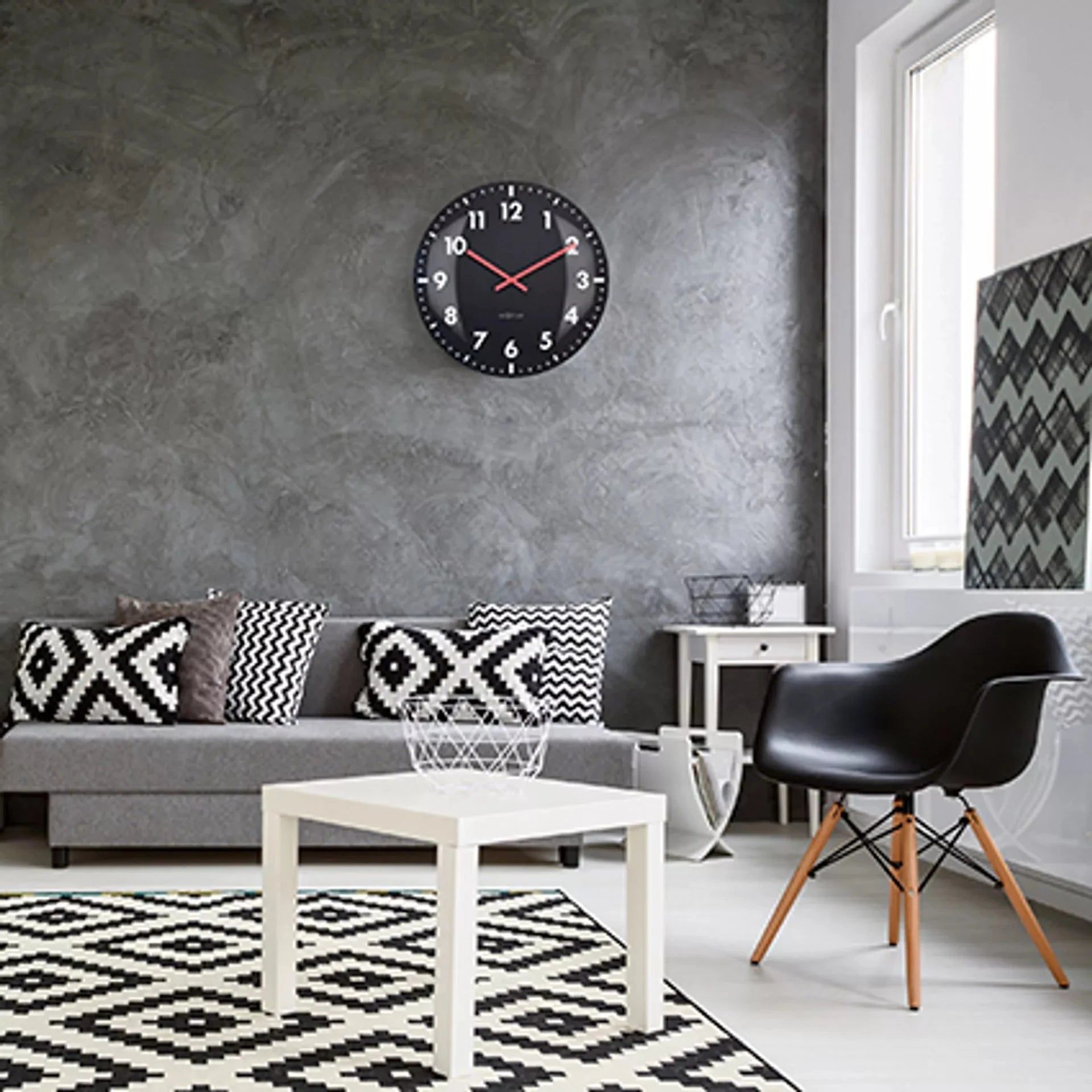 NeXtime® Duomo Domed Glass Wall Clock Black 50cm *NEW* – timeframed clocks