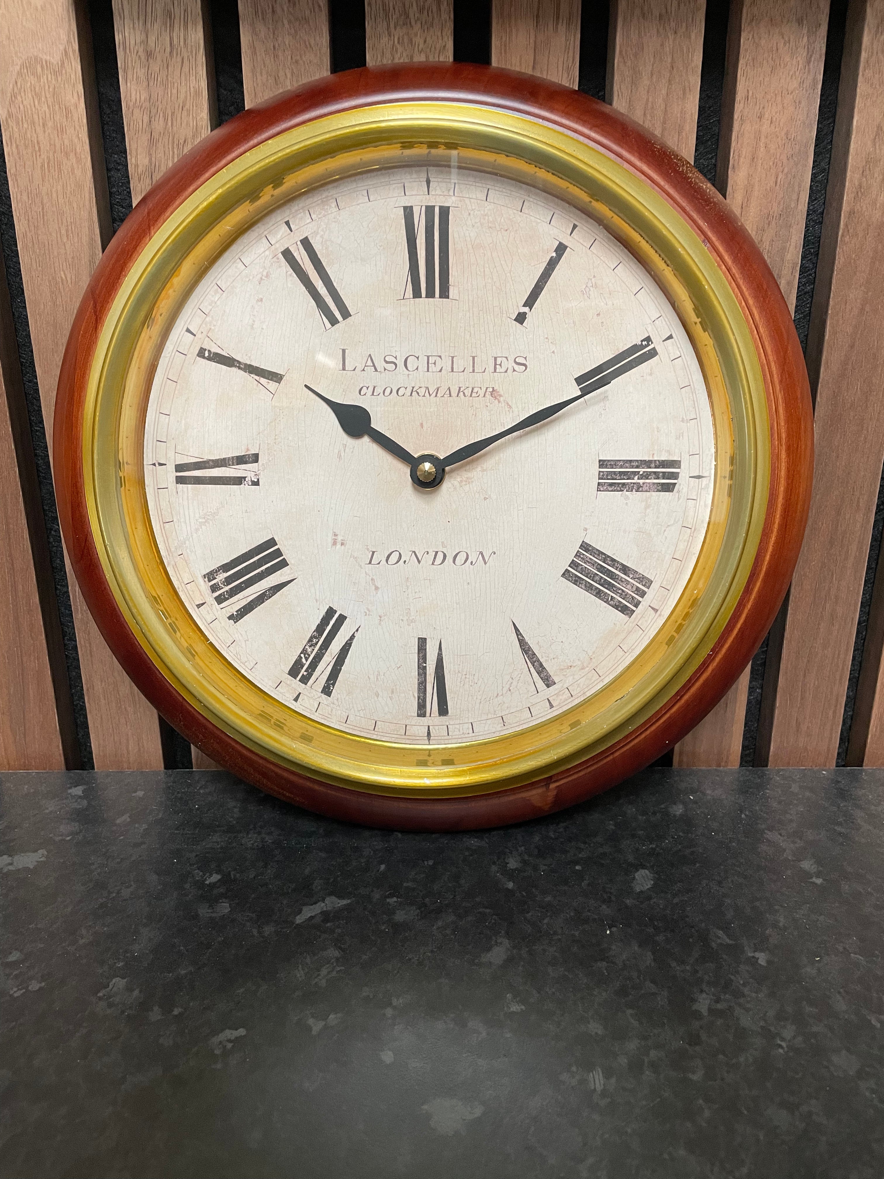 Roger Lascelles London. Classic Wooden Wall Clock, Lascelles Dark Wood ...