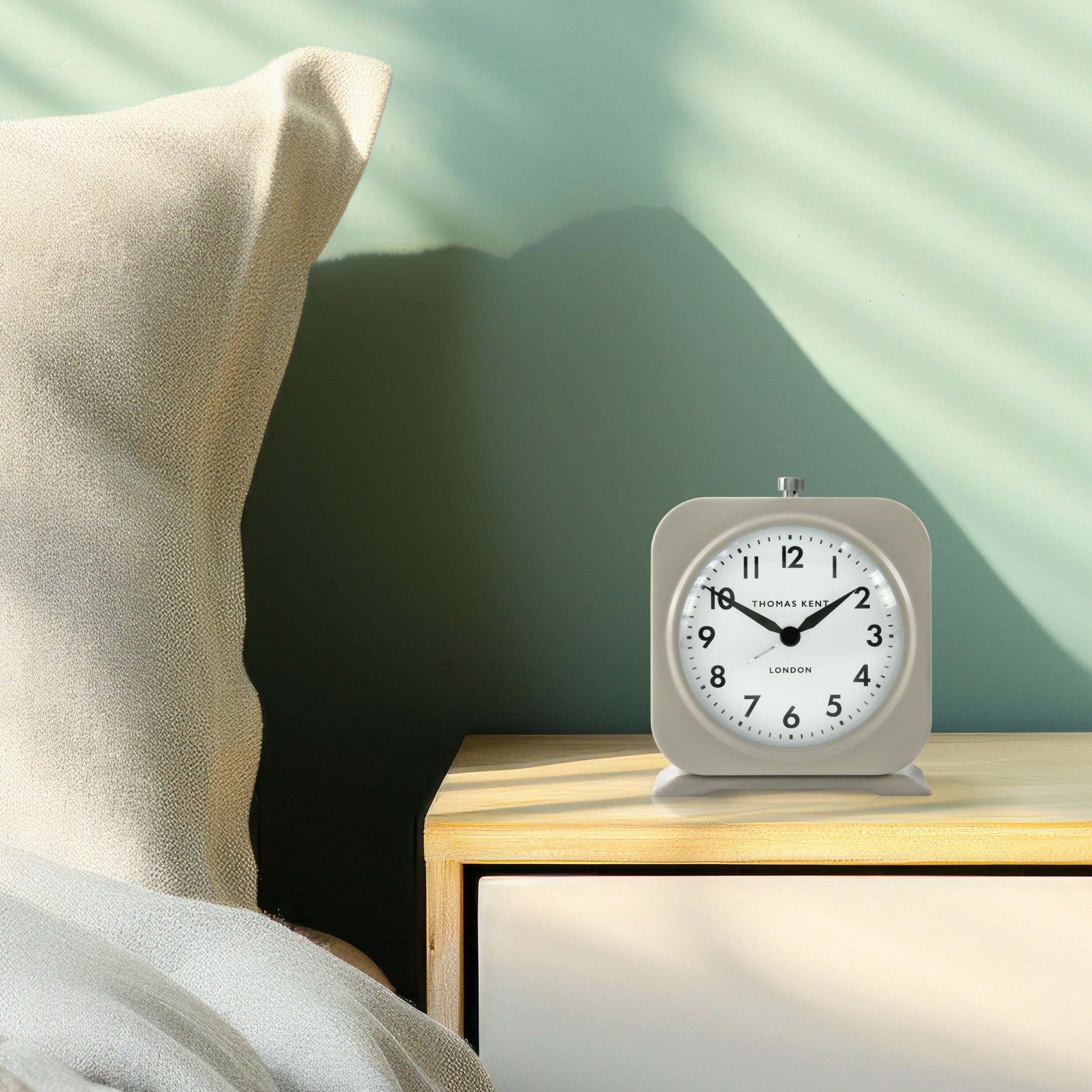 Thomas Kent London. Finch Alarm Clock Taupe *NEW* – timeframed clocks