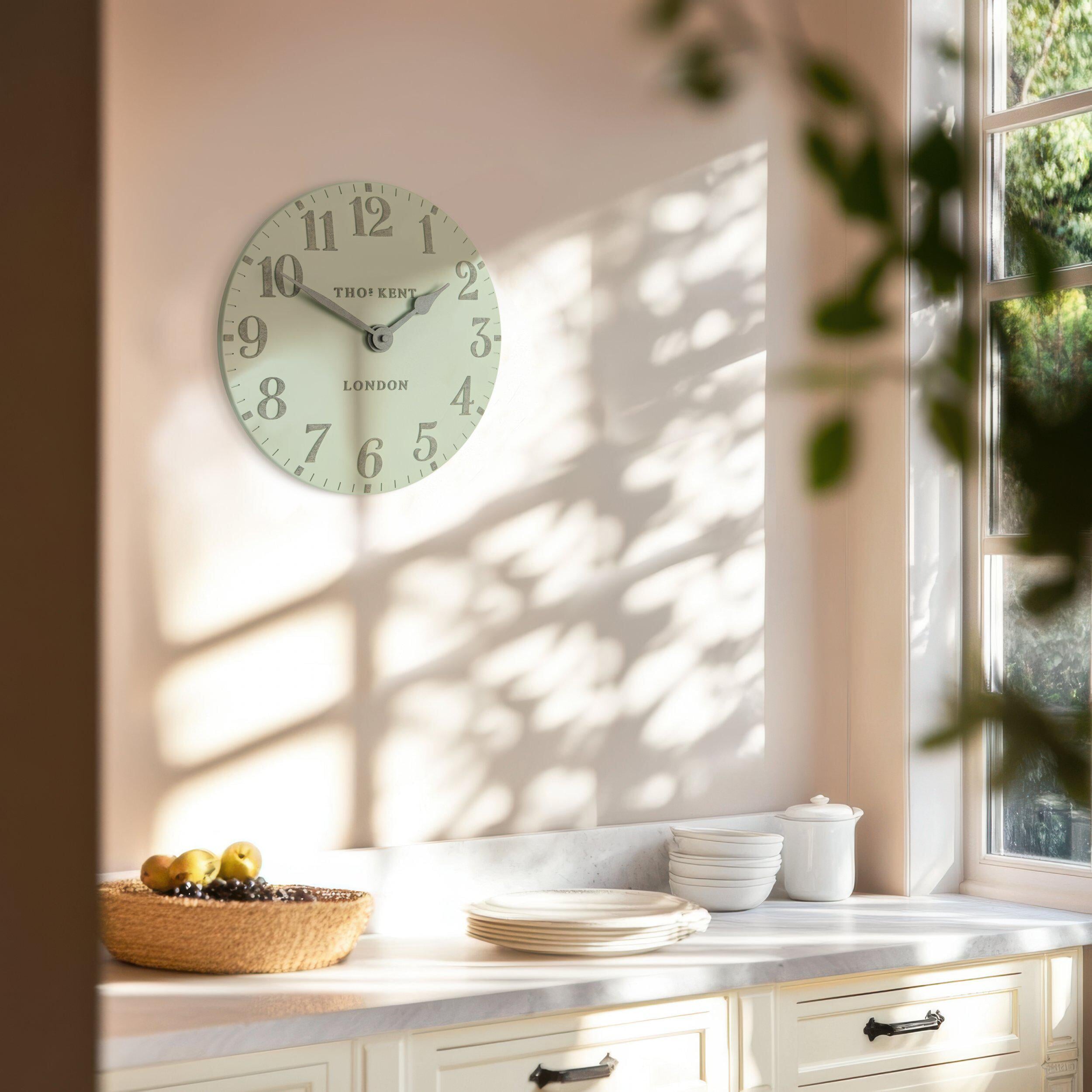 Thomas Kent London. Mulberry Wall Clock 12" (31cm) Pearl Green *NEW ...