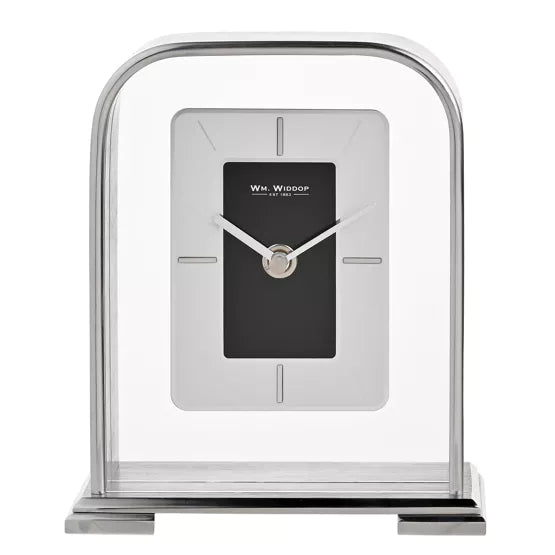 WM.Widdop. Art Deco Silver Arched Portrait Mantel Clock *NEW ...