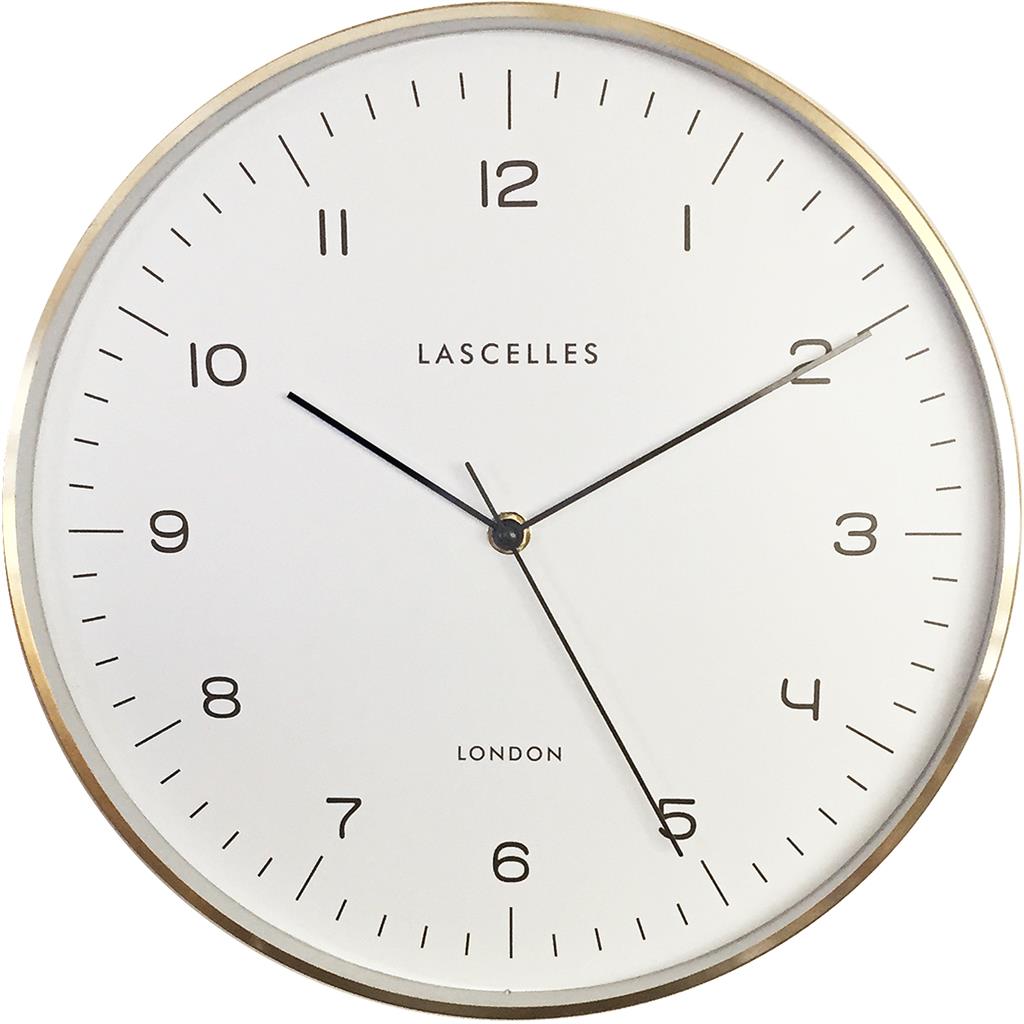 Roger Lascelles London. Metal Cased Wall Clock Gold Rim White Face ...