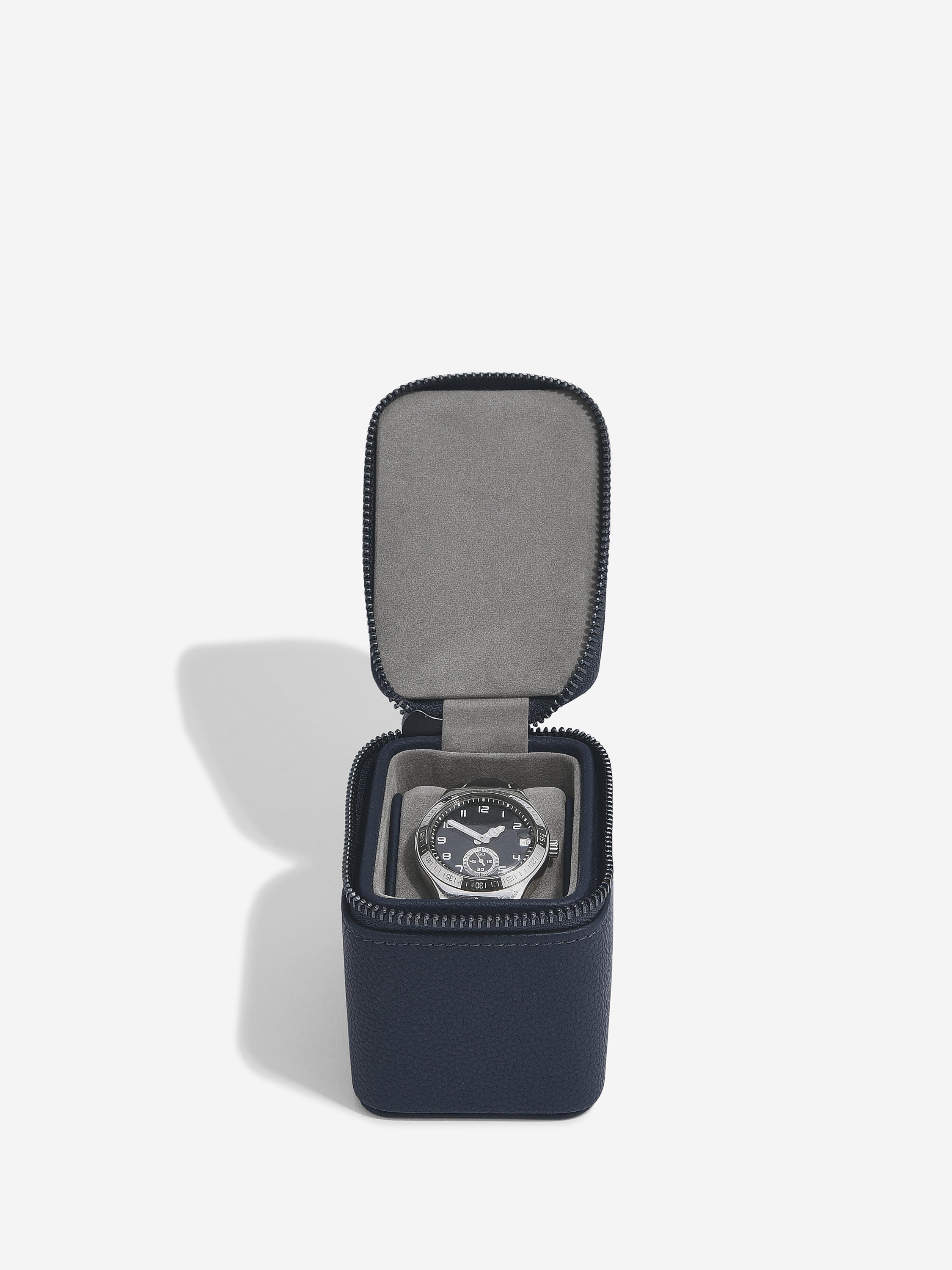Stackers. Navy Blue Pebble Small Zipped Travel Watch Box – timeframed ...